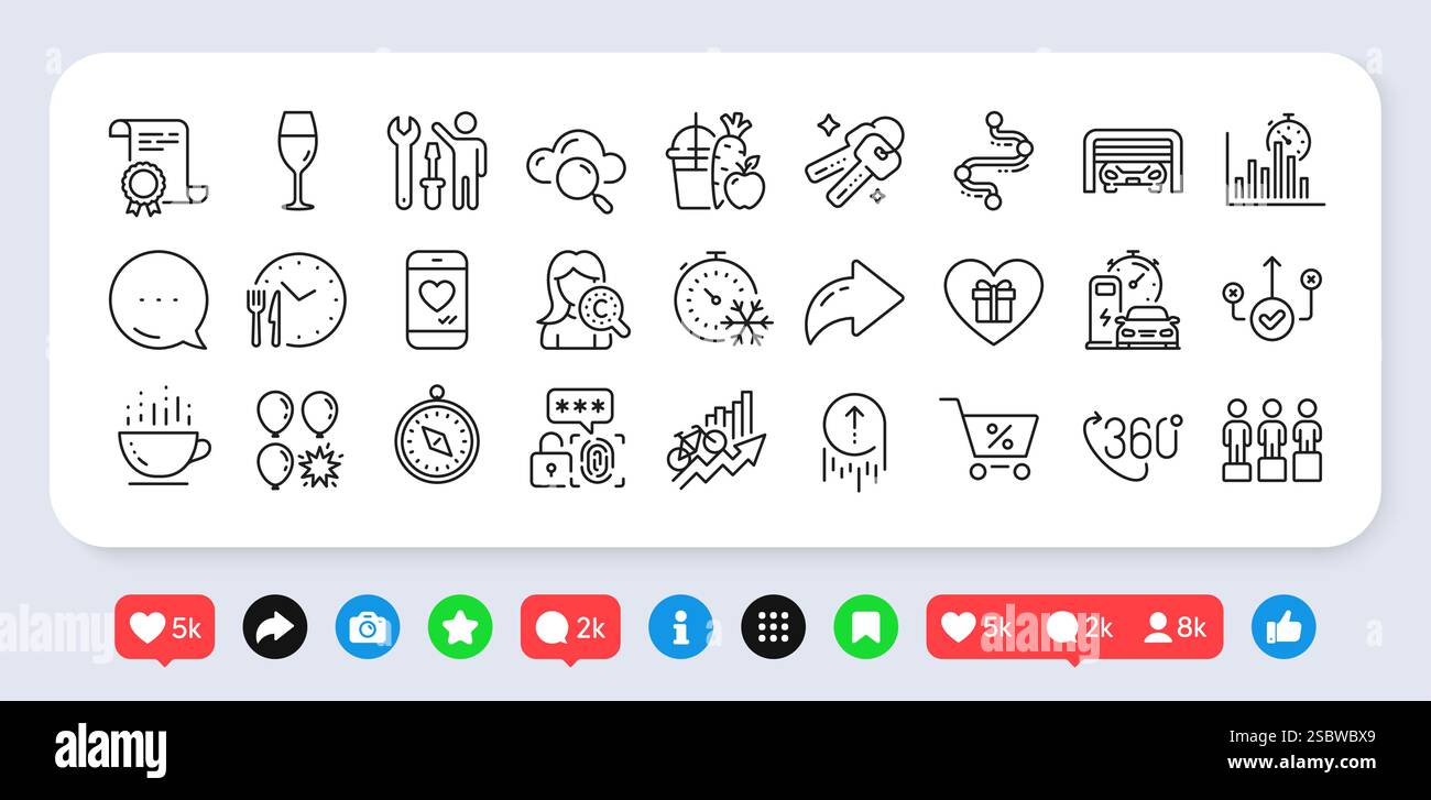 Special offer, Cloud computing and Romantic gift line icons pack. For ...