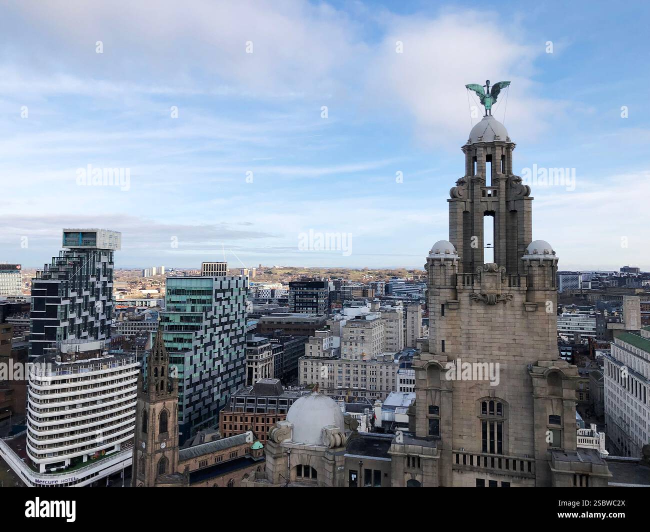 Views of the City of Liverpool , England, UK taken from the top of the ...