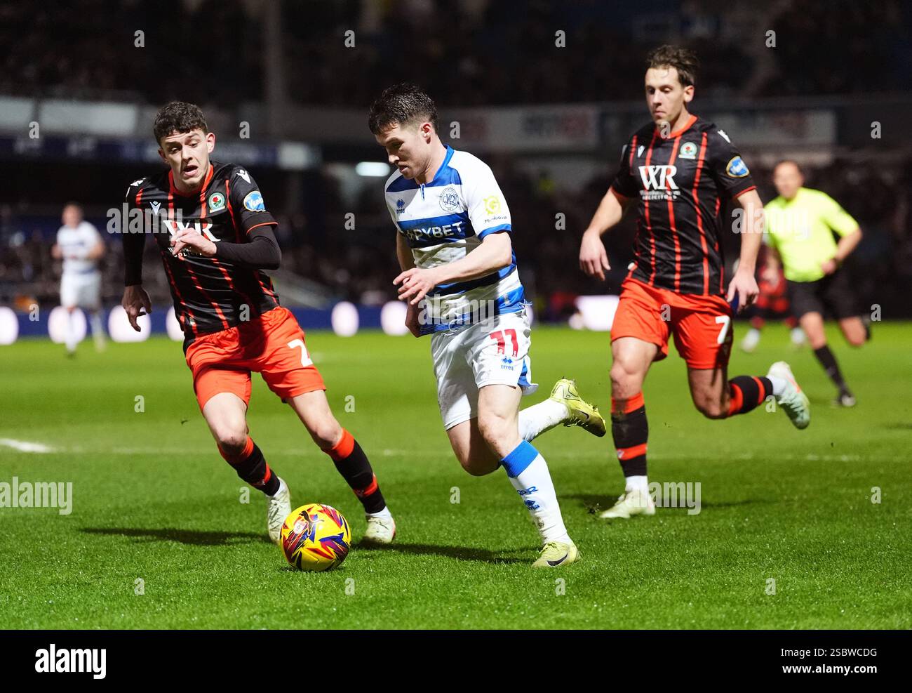 Queens Park Rangers' Paul Smyth and Blackburn Rovers' Owen Beck (left ...