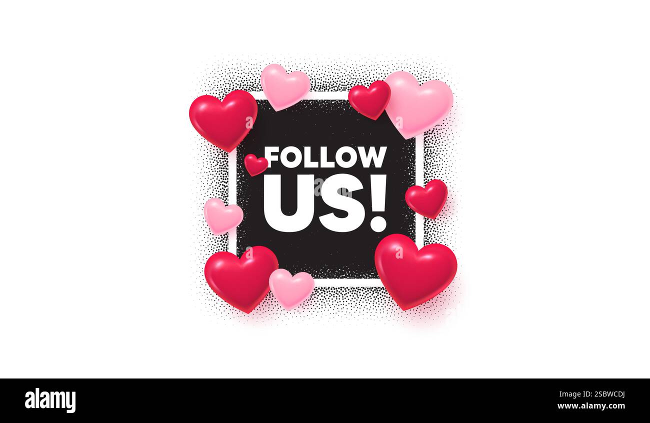 Follow us tag. Special offer sign. Love frame banner. Vector Stock ...