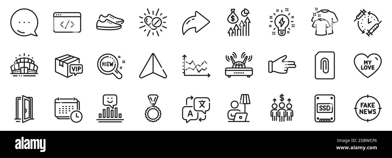 Inspiration, Shoes and Calendar line icons pack. For web app. App line icons. Vector Stock ...