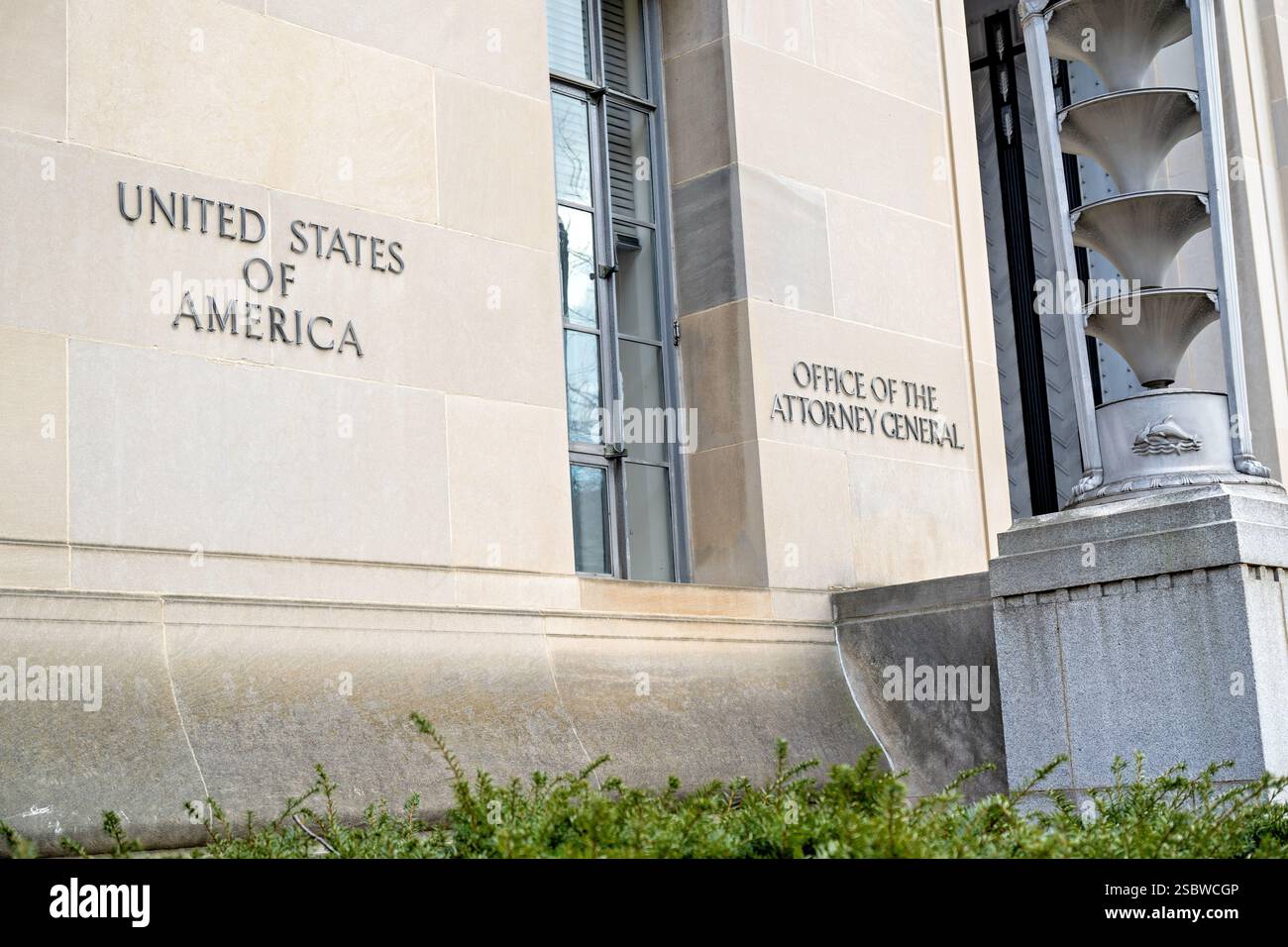 WASHINGTON DC — The Office of the Attorney General entrance at the ...