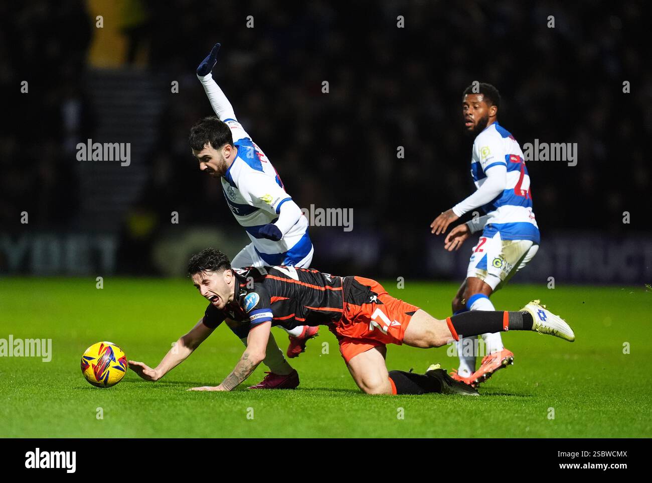 Queens Park Rangers' Ilias Chair (left) and Blackburn Rovers' Lewis ...