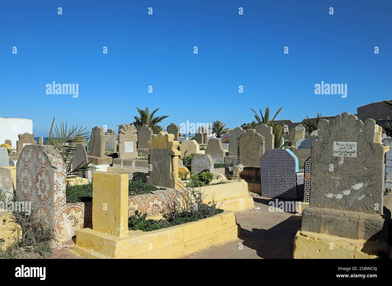 Islamic cemetery overlooking the ocean in Rabat Stock Photo - Alamy