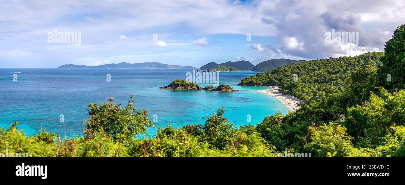 ST. JOHN, U.S. Virgin Islands — High resolution panorama. Trunk Bay ...