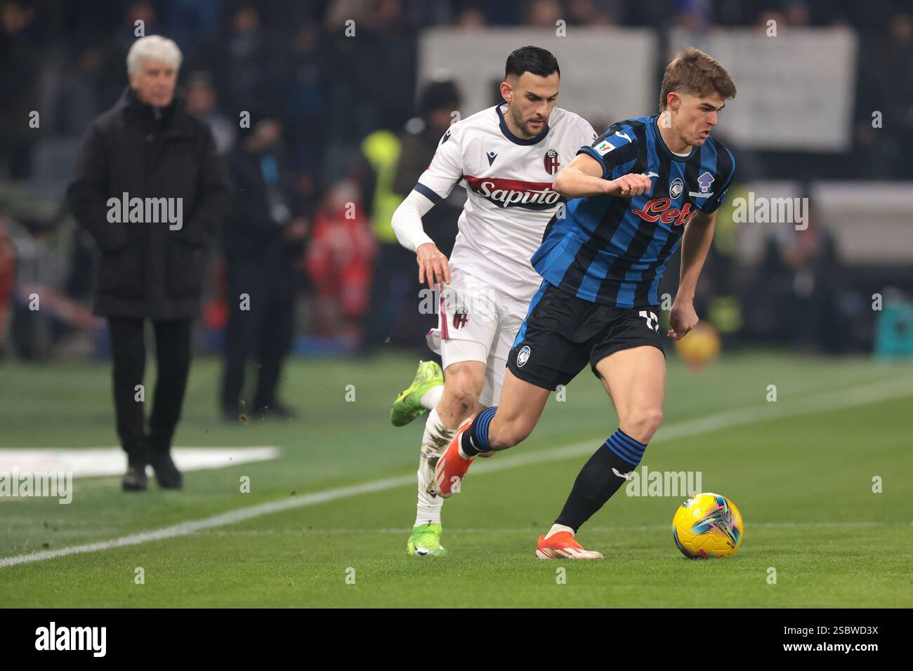 Bergamo, Italy. 4th Feb, 2025. Charles De Ketelaere of Atalanta is ...