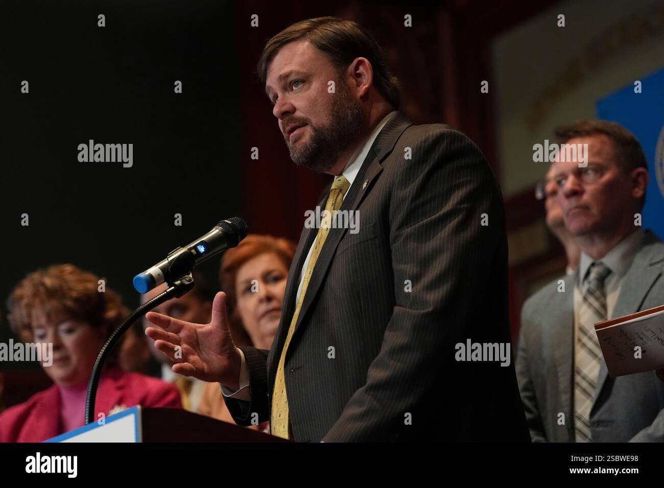 Pennsylvania Senate Majority Leader Joe Pittman, R-Indiana, speaks with ...