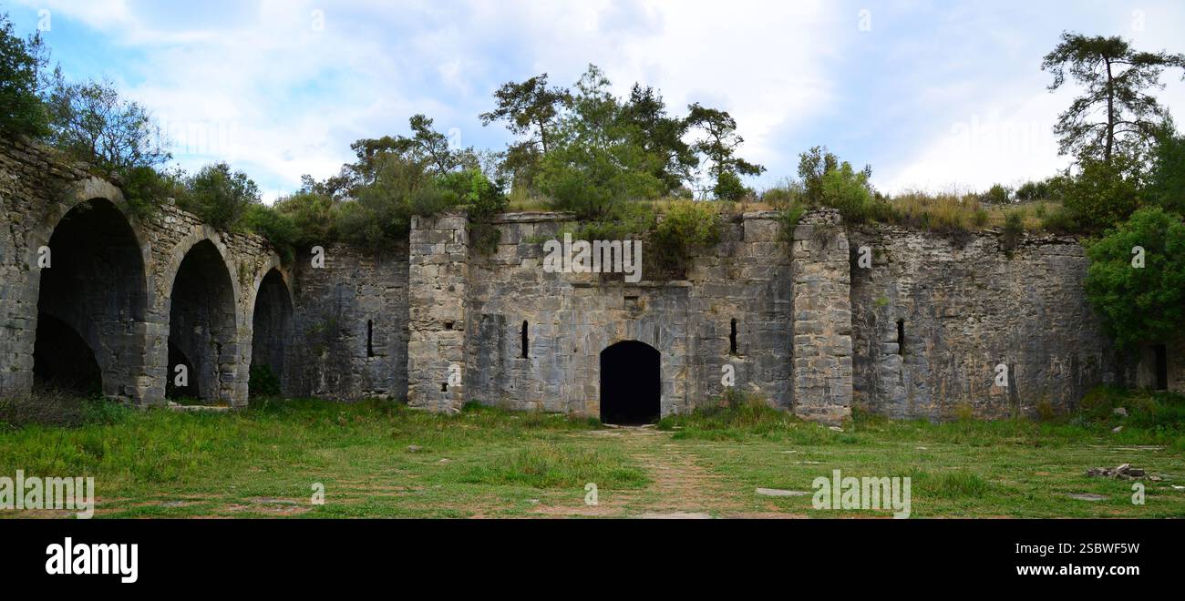 Kargi Han Caravanserai, located in Antalya, Turkey, was built during ...