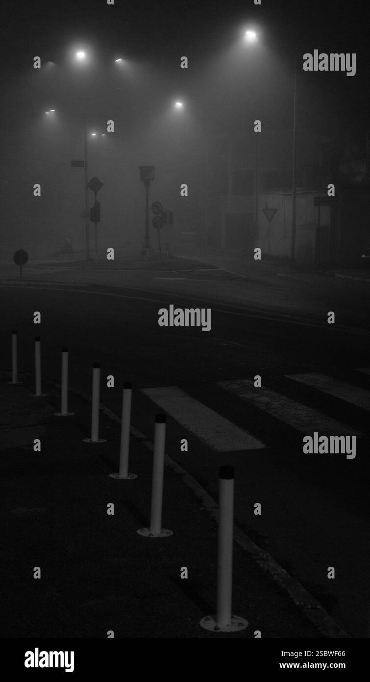 City street in evening Black and White Stock Photos & Images - Alamy