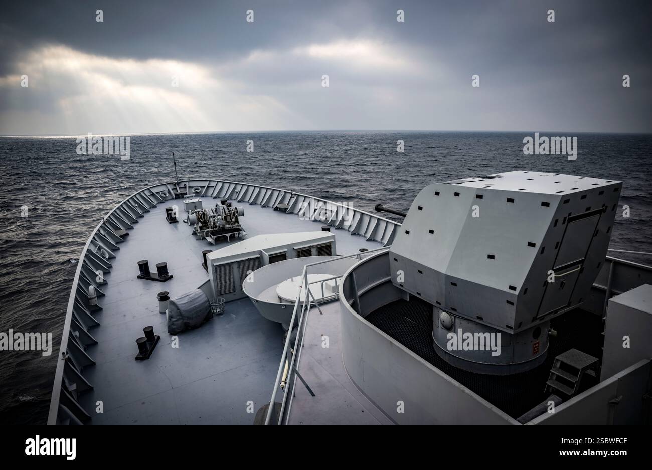 KARLSKRONA 2025-02-04 Bofors 40 mm automatic cannon in the bow of HMS ...