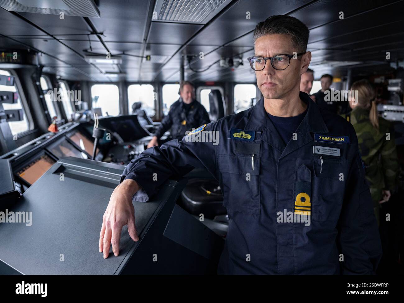 KARLSKRONA 2025-02-04 Captain Thomas Zimmerman, ship's commander, on ...