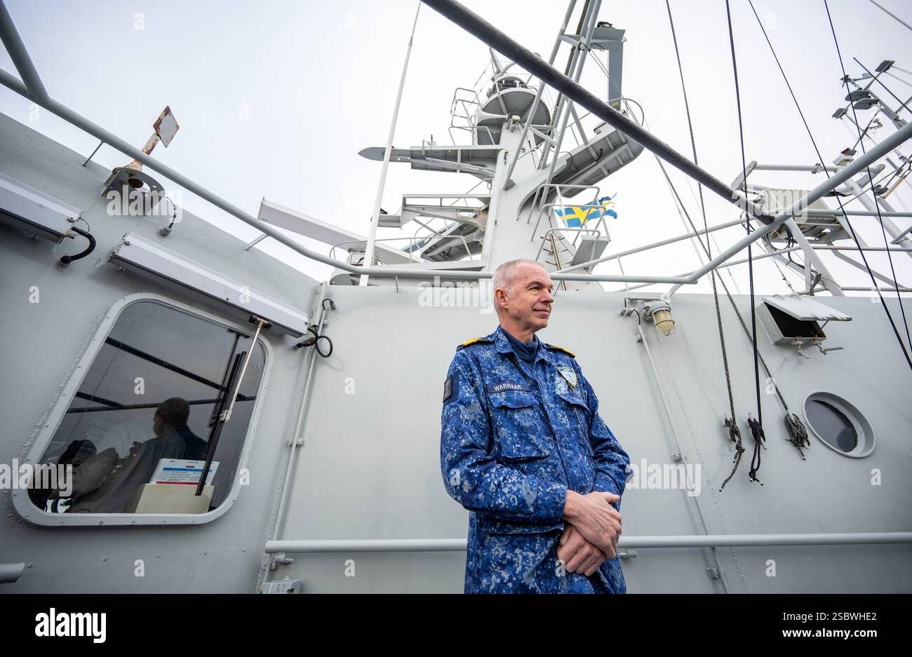 KARLSKRONA 2025-02-04 Arjen Warnaar, head of SNMG1, displays the ...