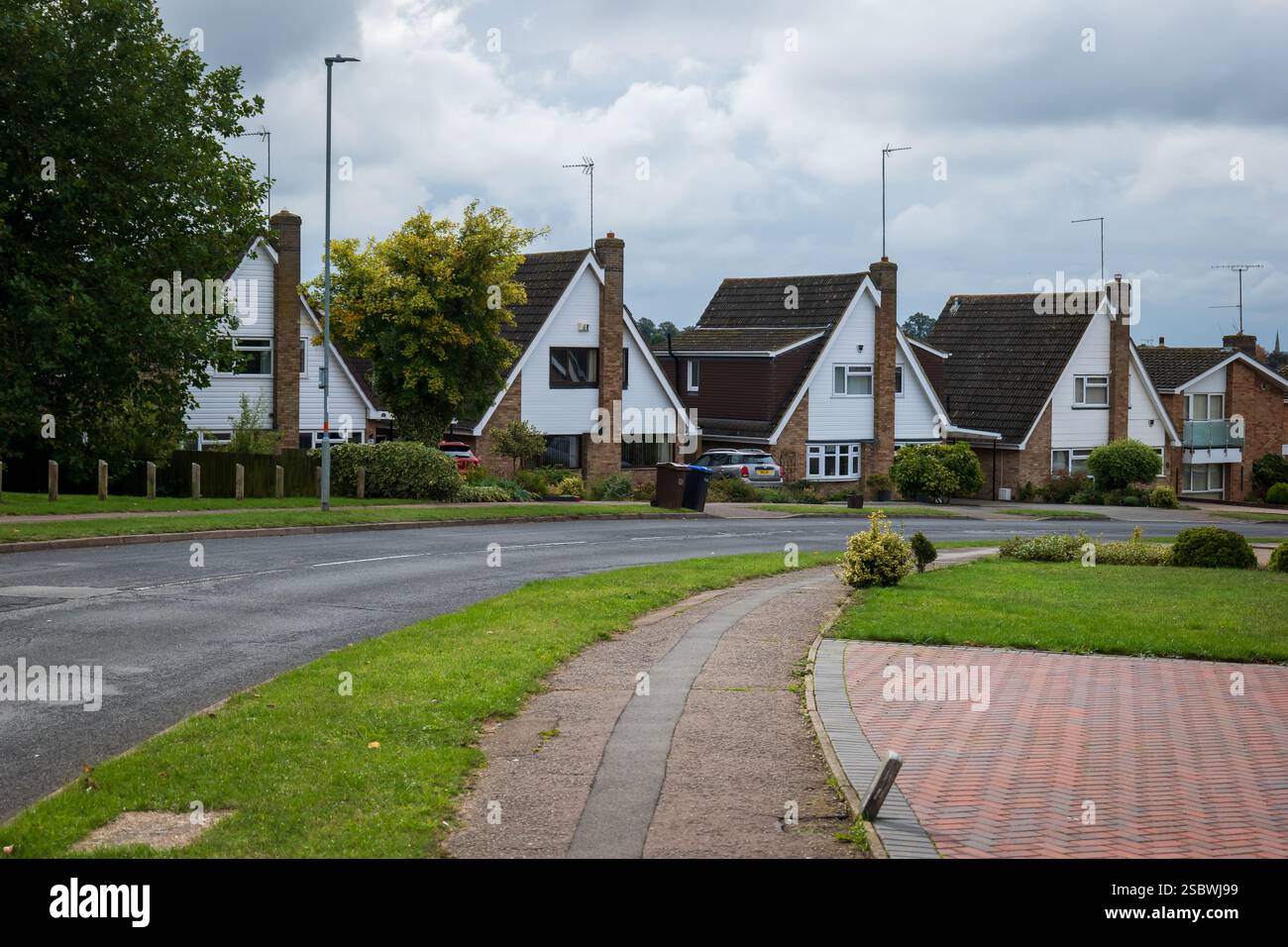 traditional detached house within residential estate in England UK ...