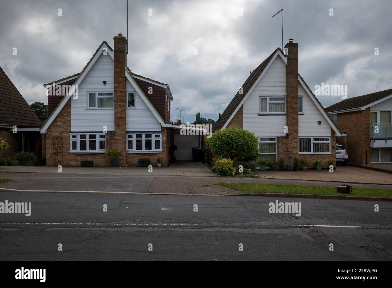 traditional detached house within residential estate in England UK ...