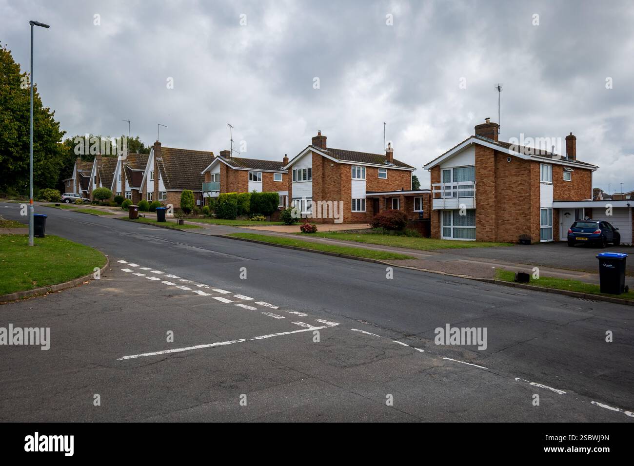 traditional detached house within residential estate in England UK ...
