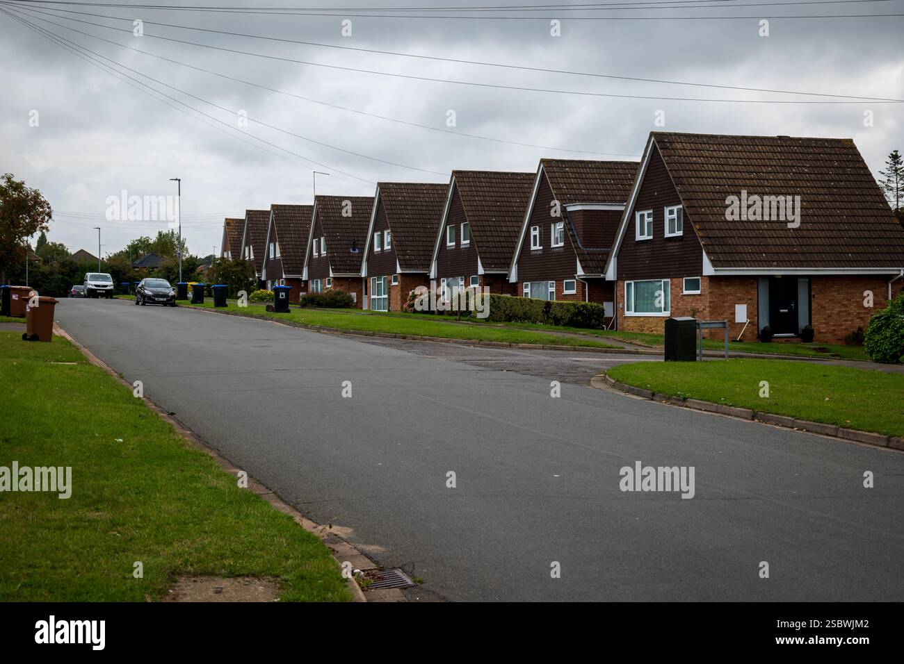 traditional detached house within residential estate in England UK ...