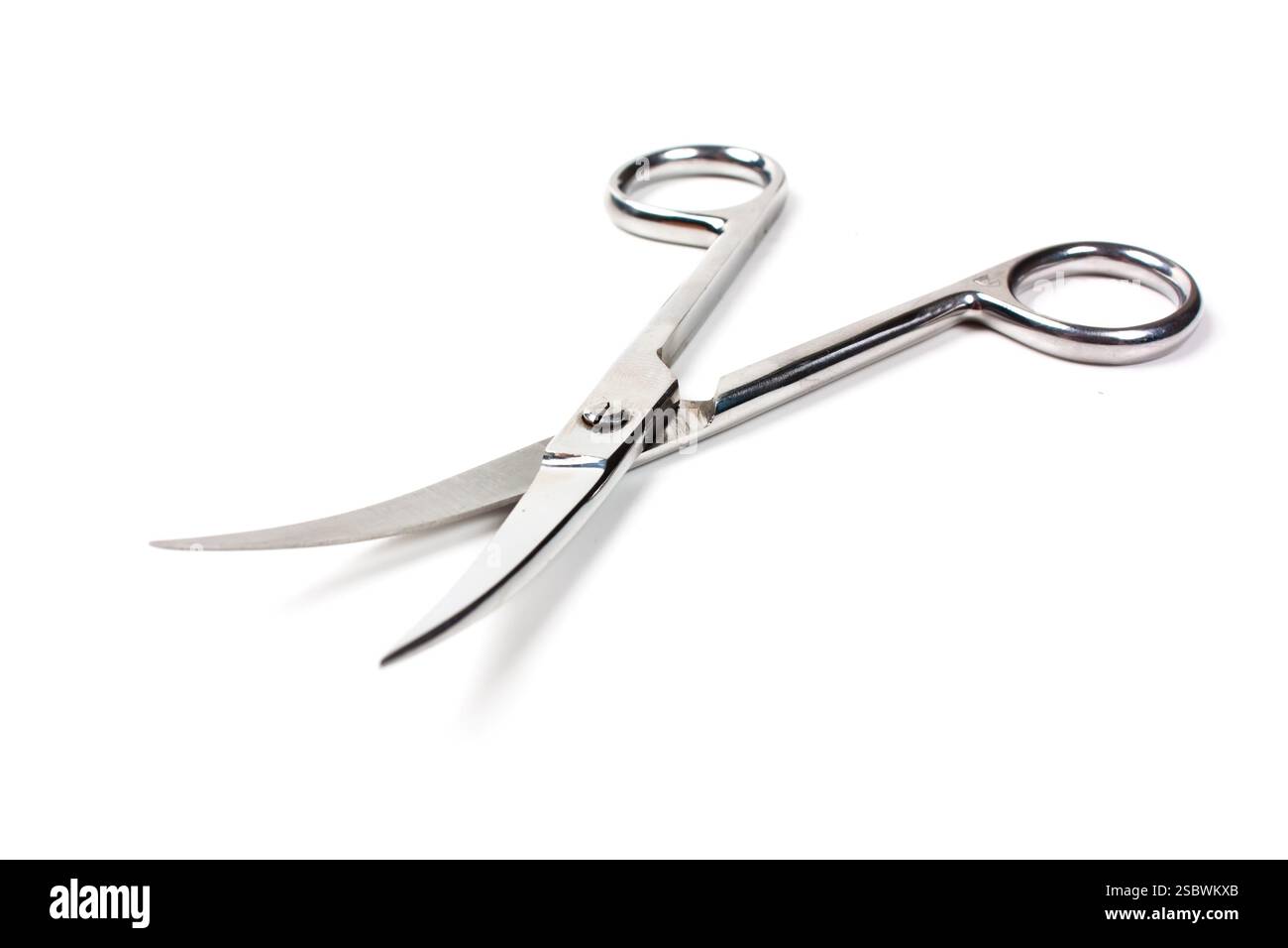 Chrome scissors isolated on white background Stock Photo - Alamy