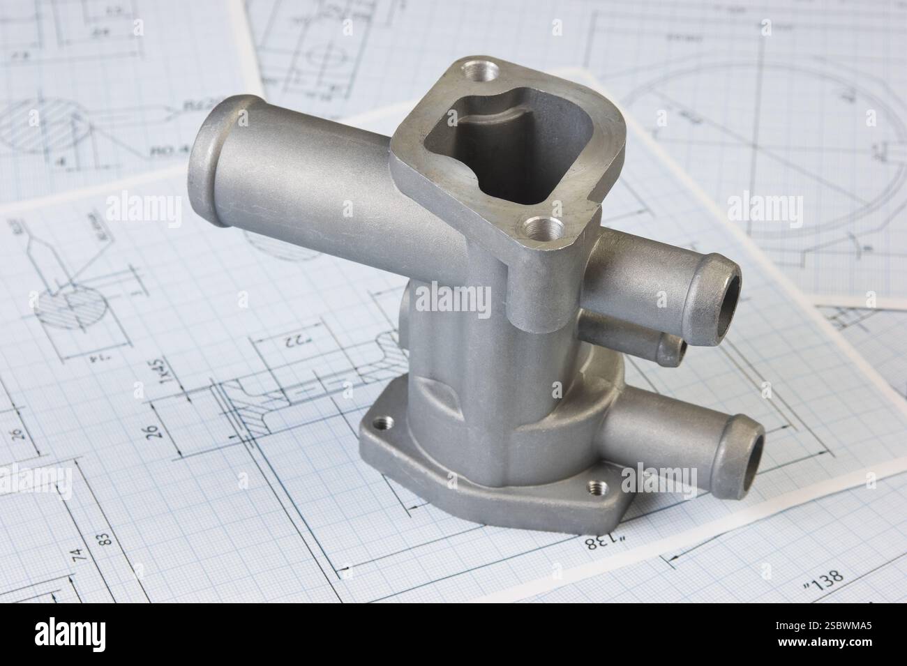 drawings of mechanisms with parts and tools Stock Photo - Alamy