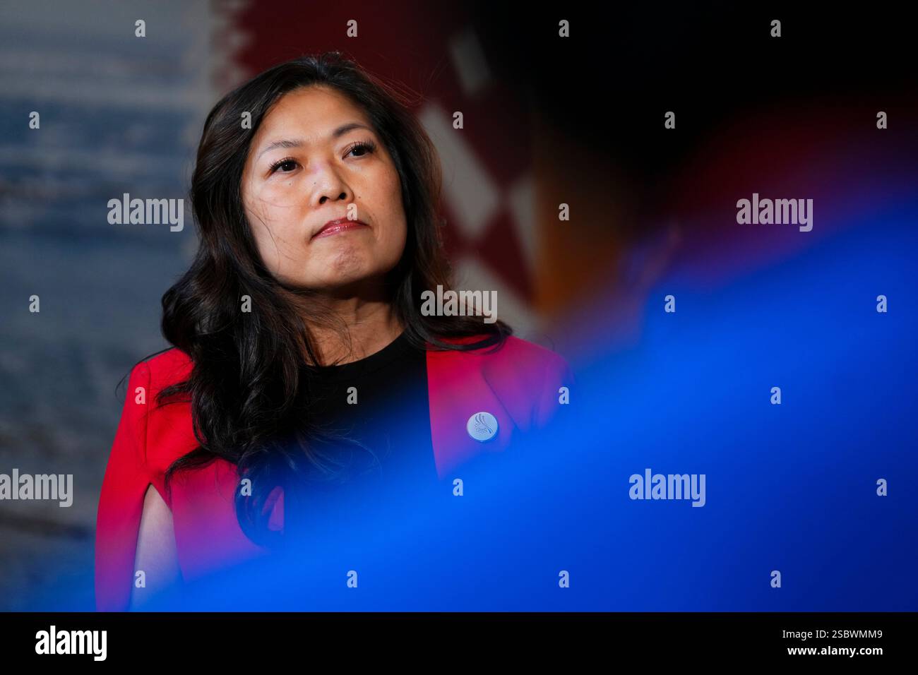 International Trade Minister Mary Ng speaks to reporters at the APEC ...