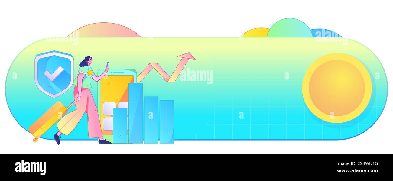 Internet financial management investment flat vector concept operation ...