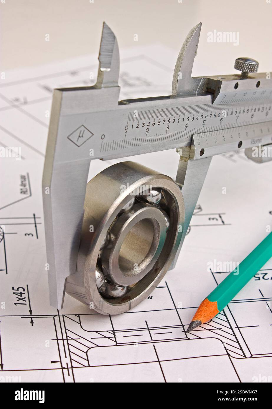 tools and mechanisms detail on the background of technical drawings ...