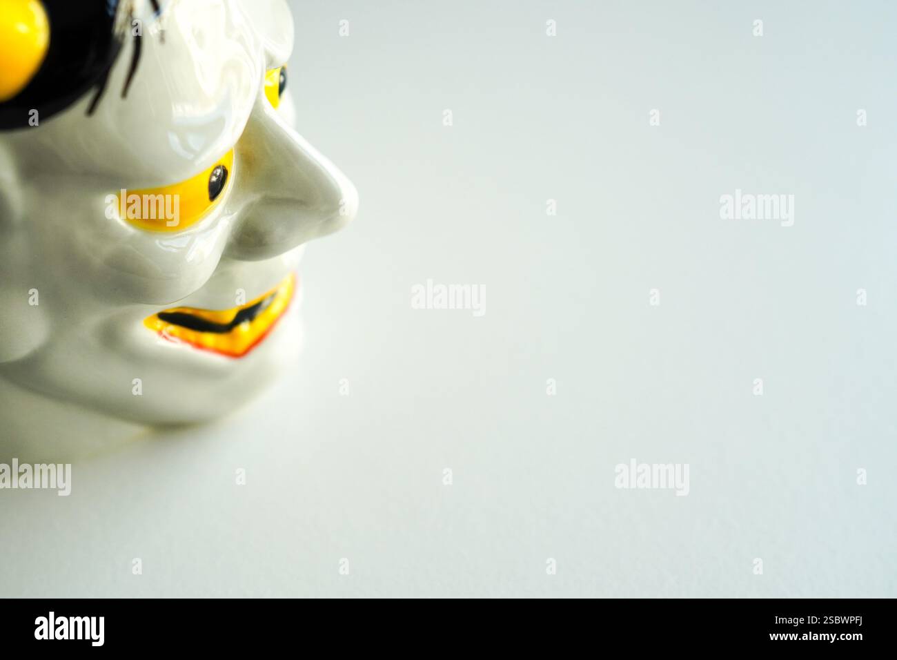 Hannya mask made from ceramic, Japanese traditional mask of a female ...