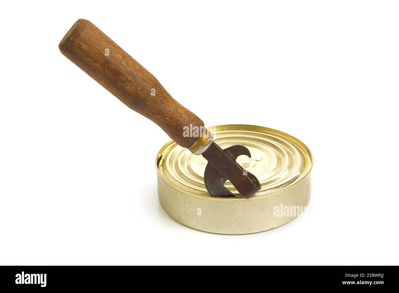 Opening a tin is isolated on a white background Stock Photo - Alamy
