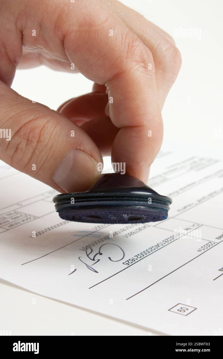 stamp on an important document Stock Photo - Alamy