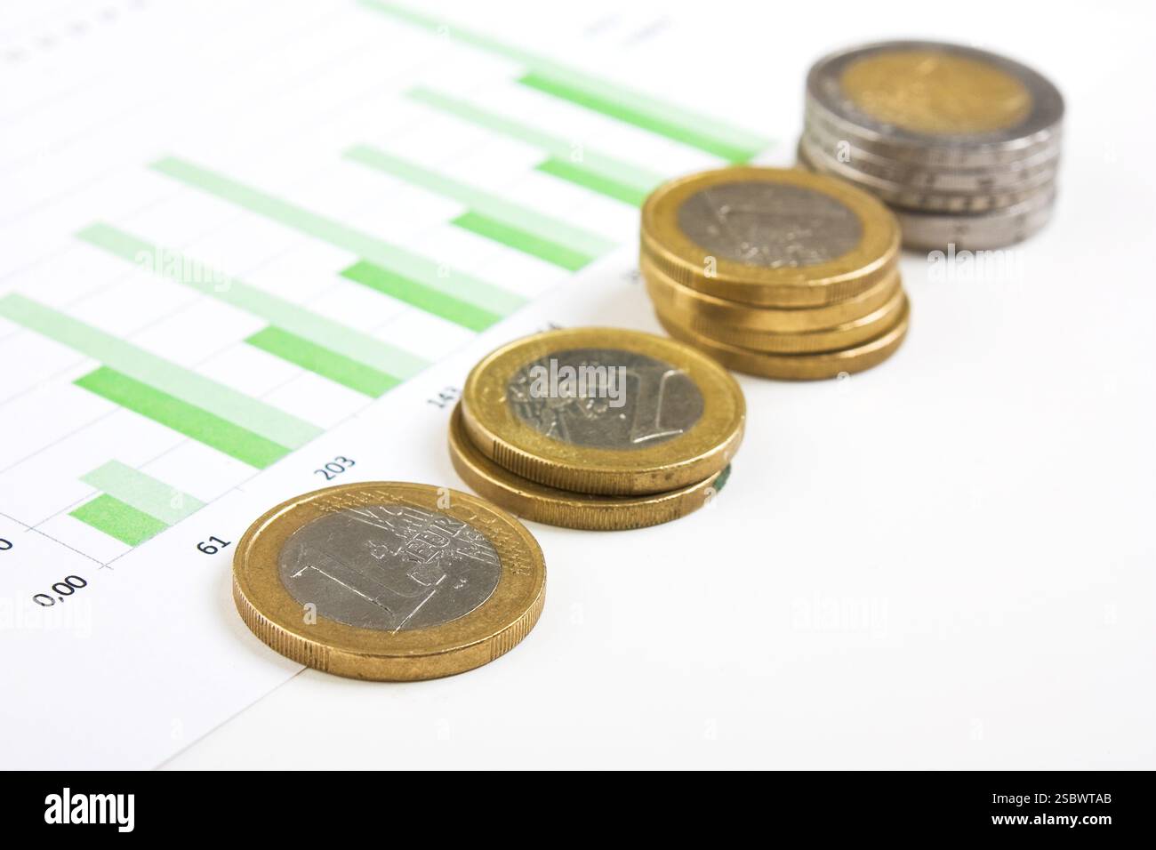 financial settlement with the charts and coins Stock Photo - Alamy
