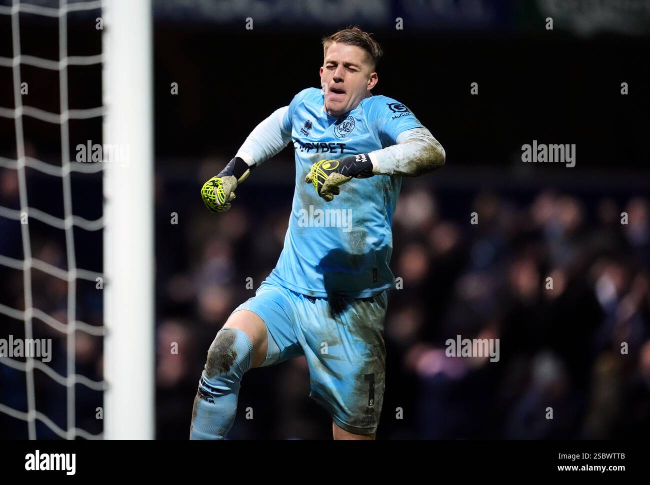 Queens Park Rangers goalkeeper Paul Nardi celebrates their side's ...
