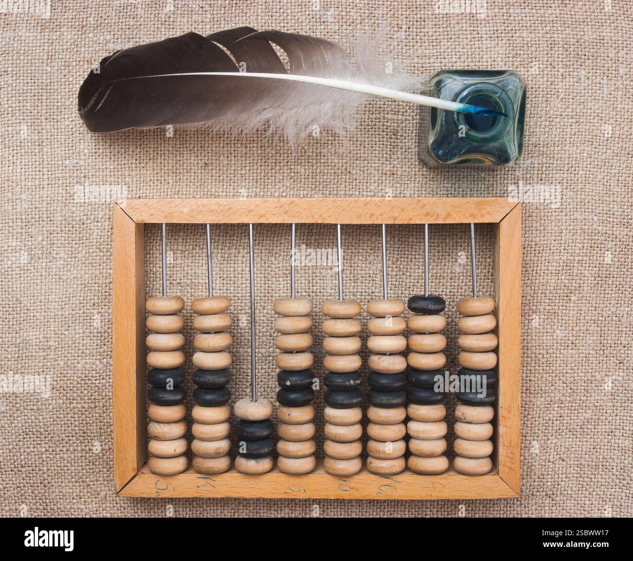 Still Life in a warehouse with abacus in old-style Stock Photo - Alamy