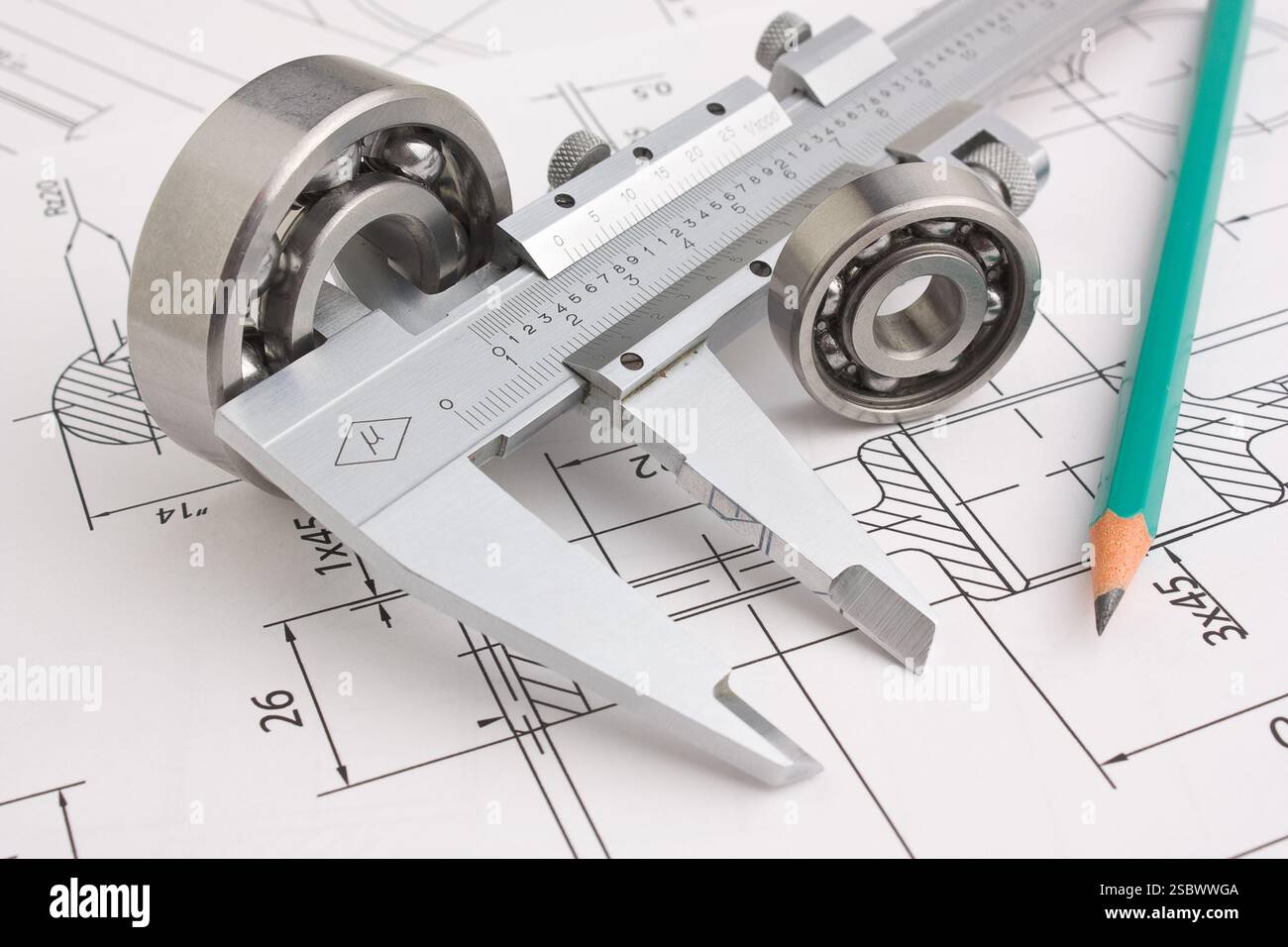 tools and mechanisms detail on the background of technical drawings ...