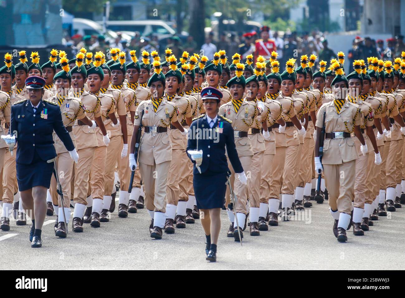 Sri Lankan military personnel take part in the 77th Independence Day ...