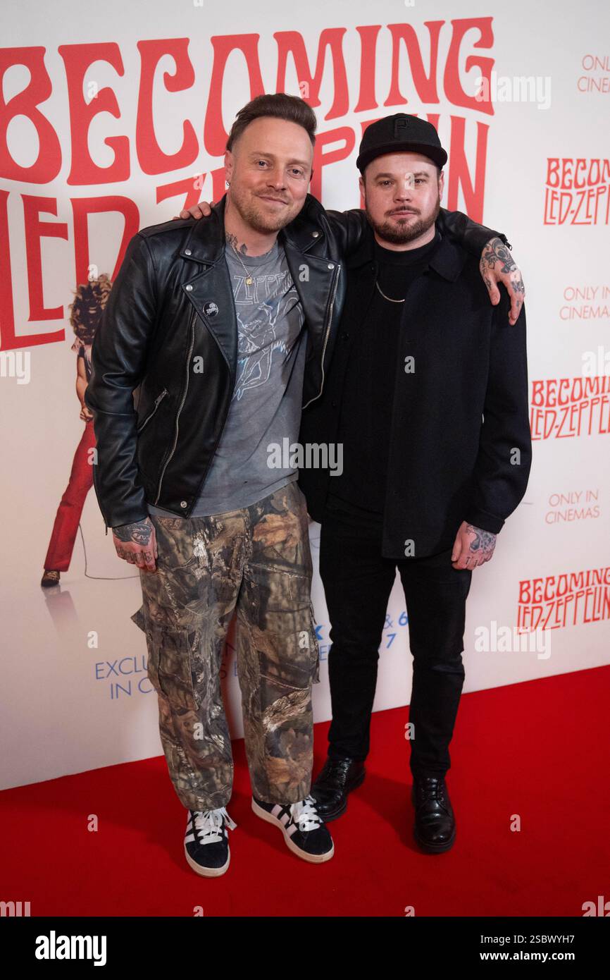 Sam Carter and Ben Thatcher attending a VIP screening of Becoming Led Zeppelin at the Ham Yard ...