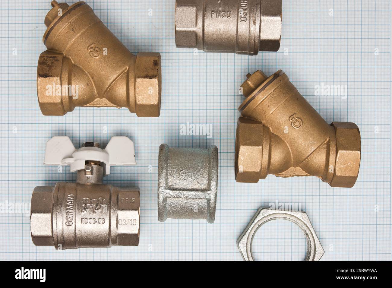 details of the pipeline on the graph paper Stock Photo - Alamy
