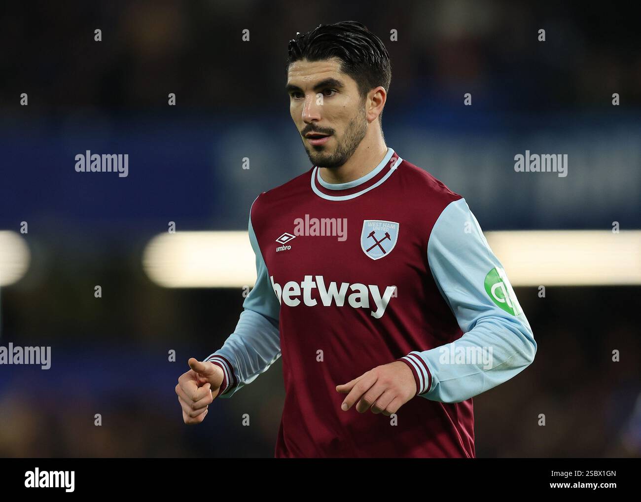 London, UK. 3rd Feb, 2025. Carlos Soler of West Ham United during the ...