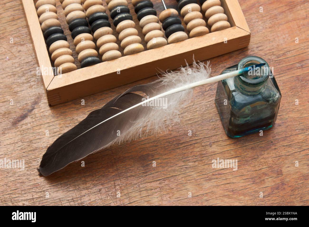 Still Life in a warehouse with abacus in old-style Stock Photo - Alamy