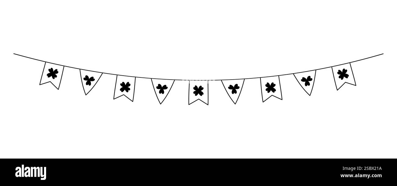 Saint Patricks Day flag banners with shamrocks vector illustration ...