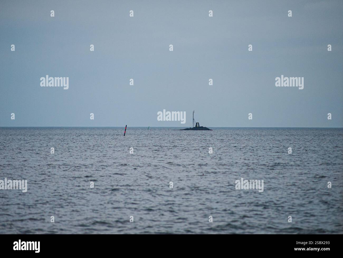 Navigational marks on the ocean Stock Photo - Alamy