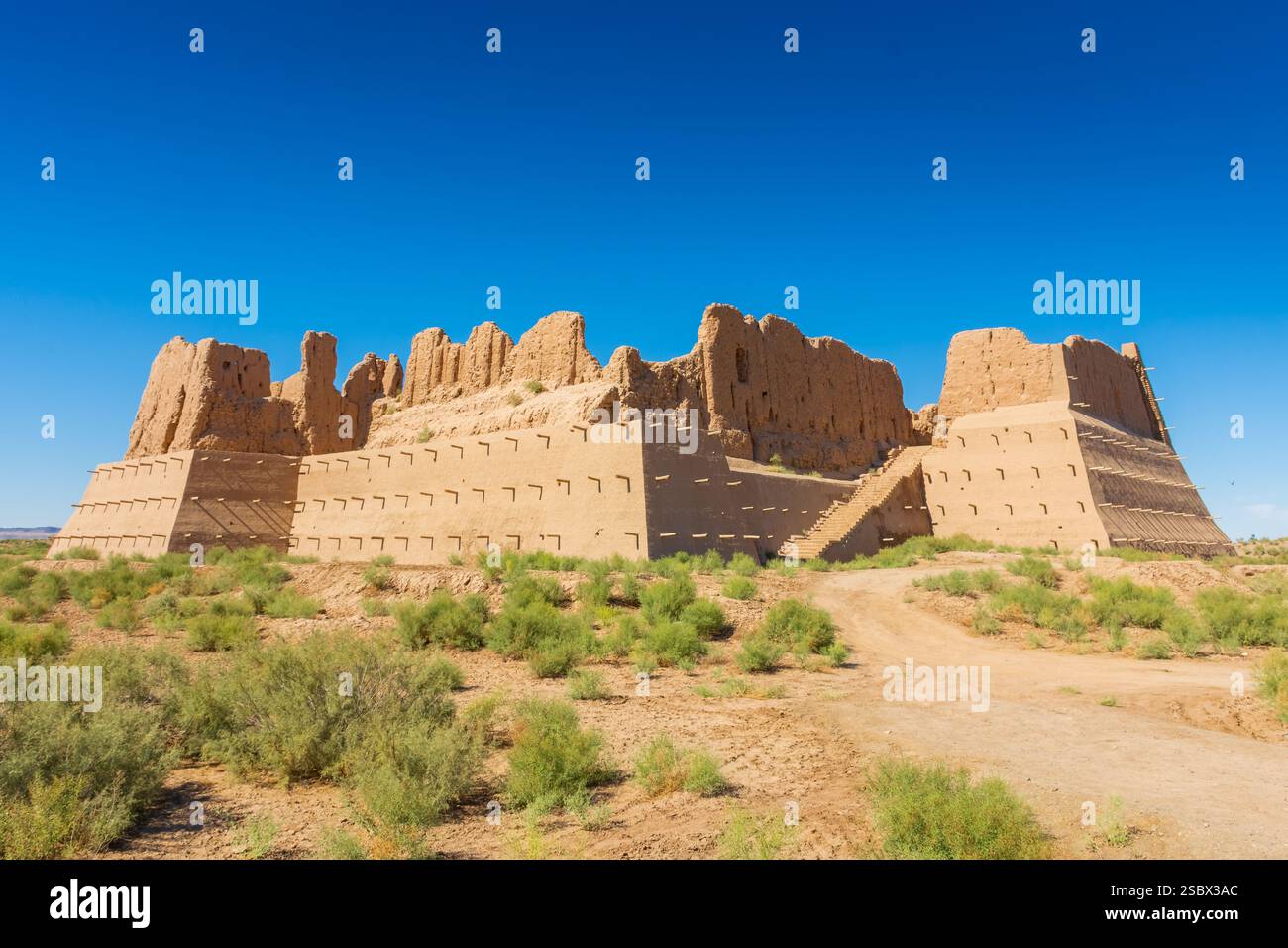 Ancient fortress of Kyzil Qala, Khorezm region, Uzbekistan Stock Photo ...
