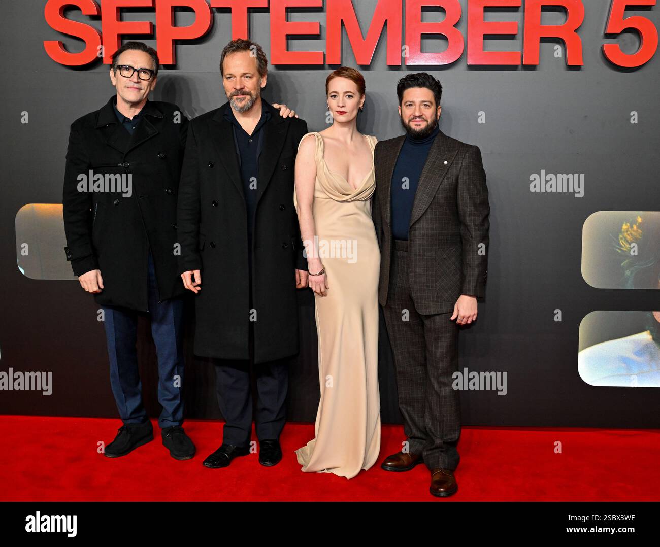 London, UK. 04th Feb, 2025. (L-R) Ben Chaplin, Peter Sarsgaard, Leonie ...