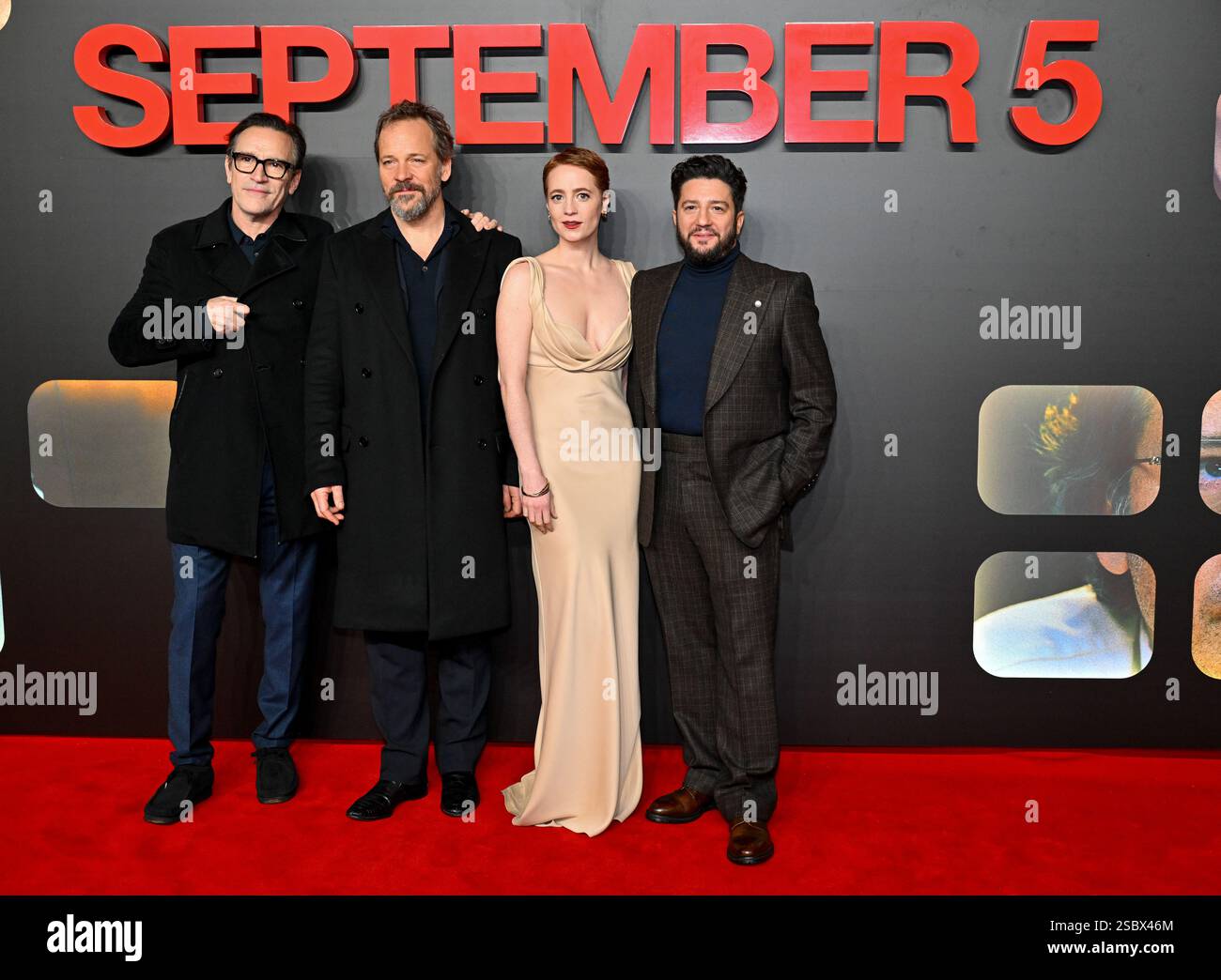 London, UK. 04th Feb, 2025. (L-R) Ben Chaplin, Peter Sarsgaard, Leonie ...