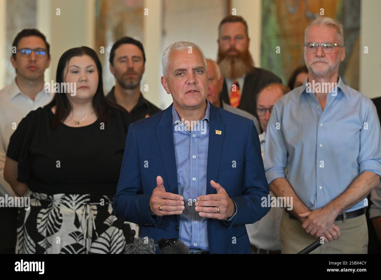 Canberra, Australia. 04th Feb, 2025. TWU National Secretary Michael ...
