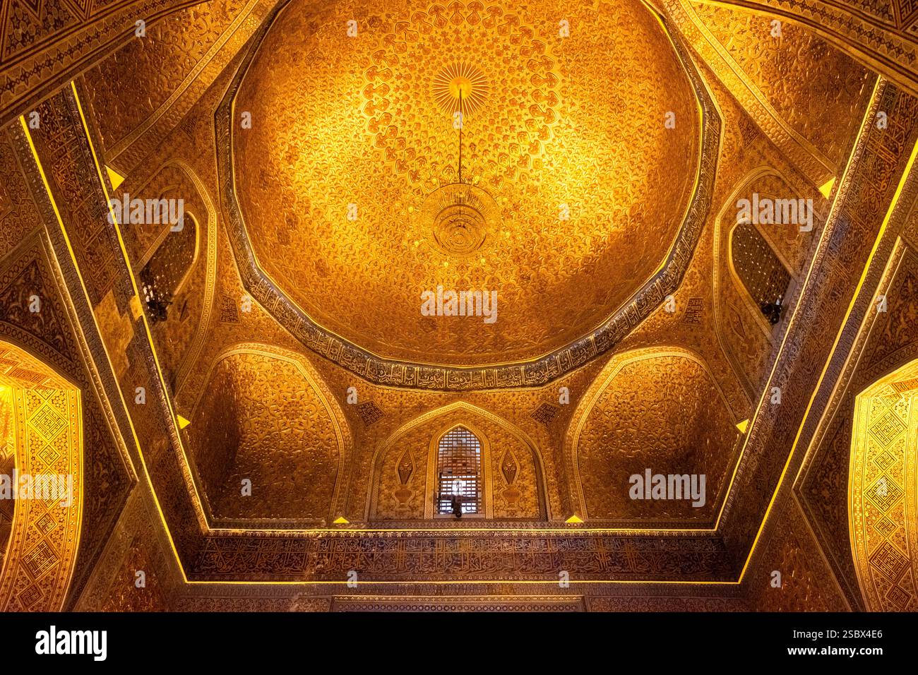 The golden dome of the Gur i Amir Mosque of Samarkand, Uzbekistan Stock ...
