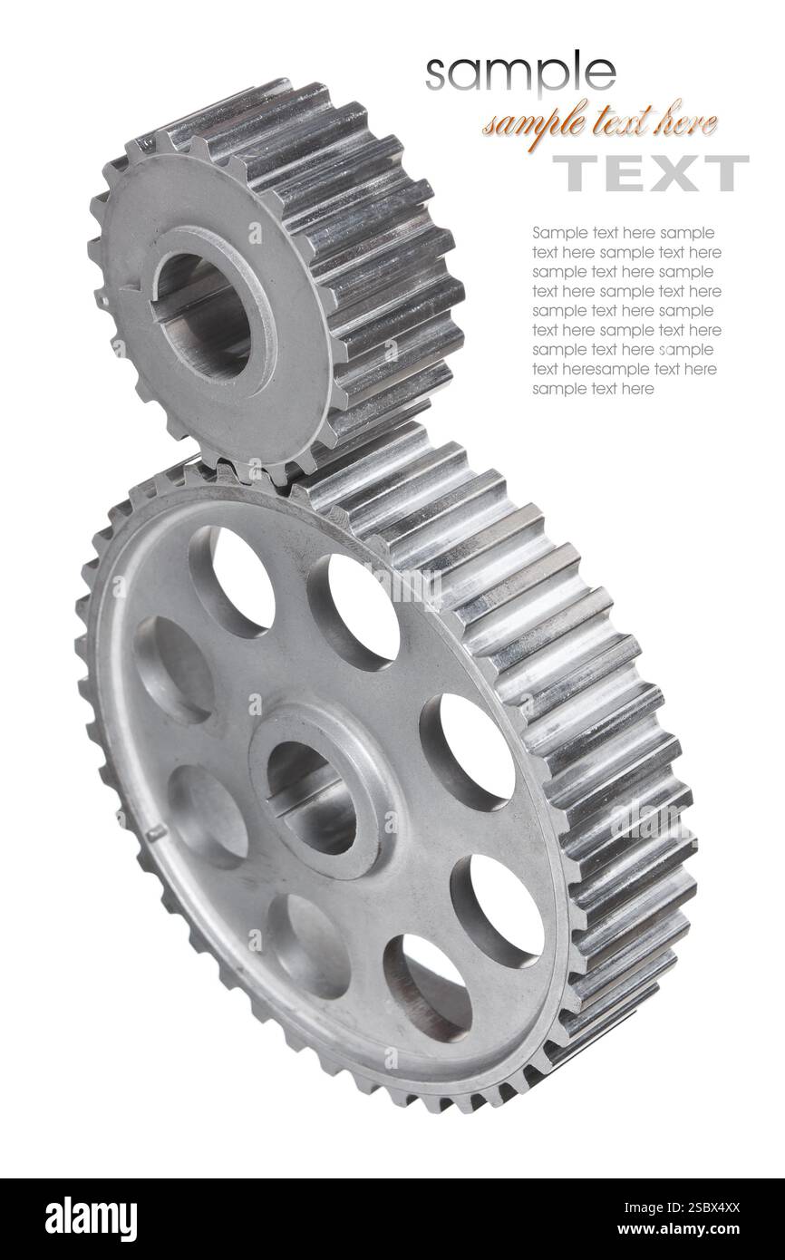 gears of mechanisms isolated on a white background Stock Photo - Alamy