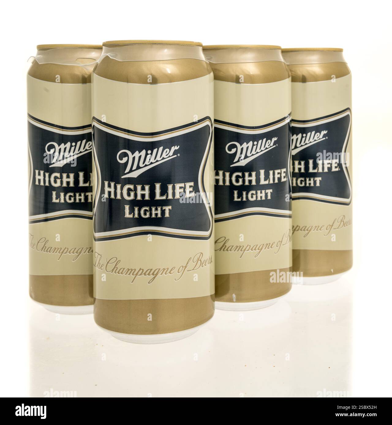 Winneconne, WI - 26 January 2025: A six pack of Miller high life light ...