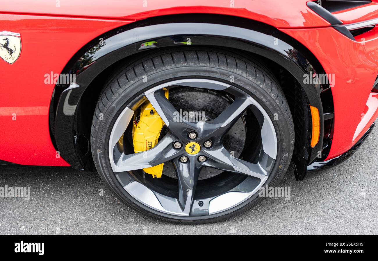 Chicago, Illinois - September 29, 2024: Ferrari Purosangue red color ...