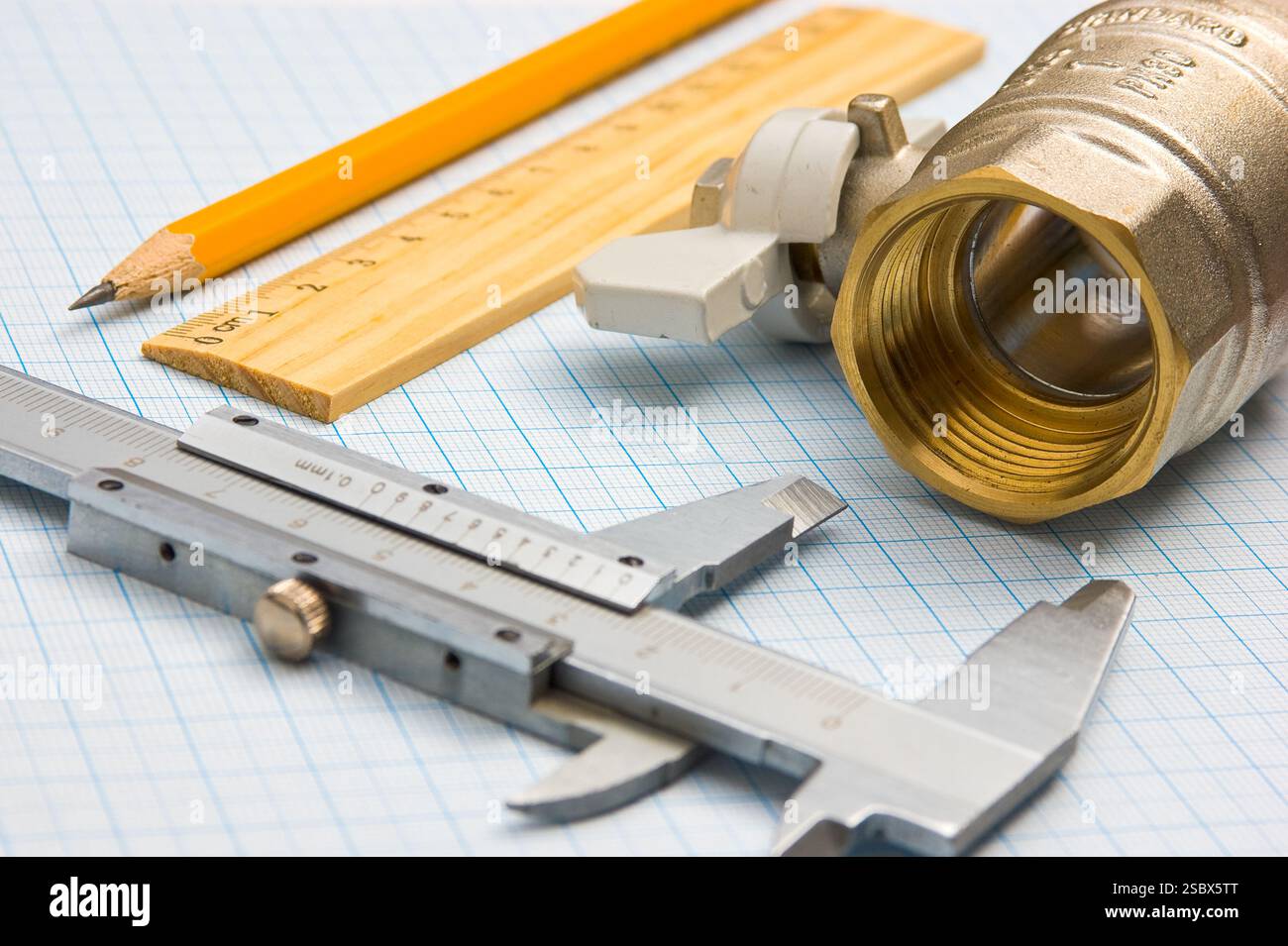 details of the pipeline on the graph paper Stock Photo - Alamy
