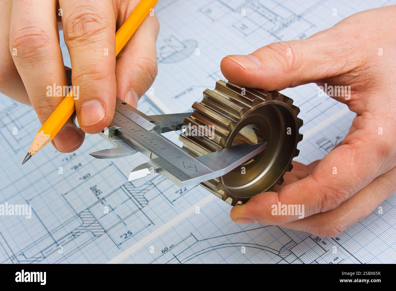 tools and mechanisms detail on the background of technical drawings ...