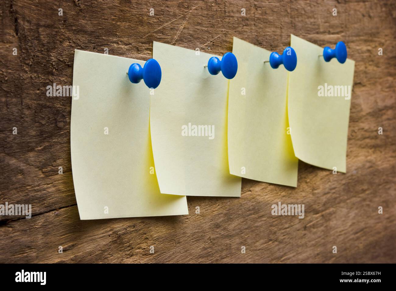 A piece of paper pinned the button on the board Stock Photo - Alamy